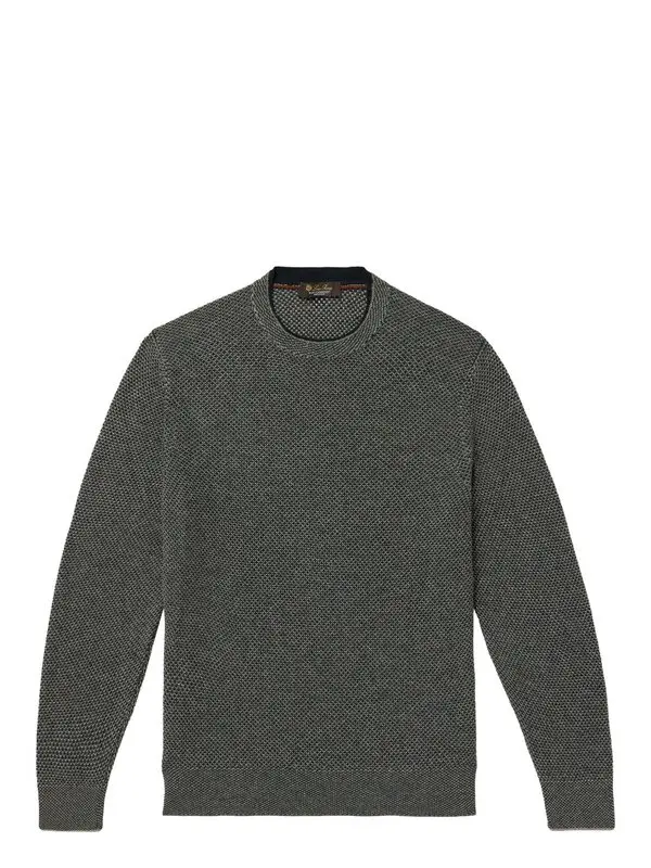 Loro Piana Varallo Honeycomb-knit Baby Cashmere Sweater - Gray