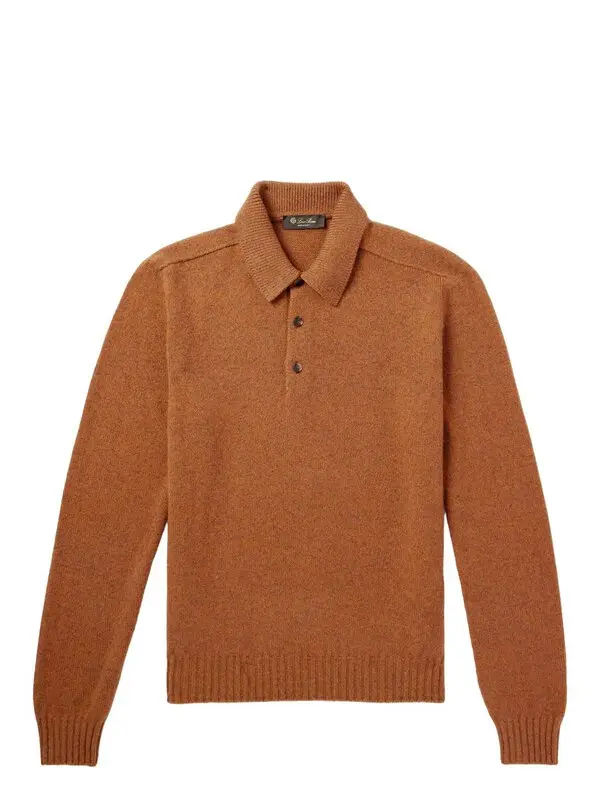 Loro Piana Virgin Wool Polo Sweater - Orange