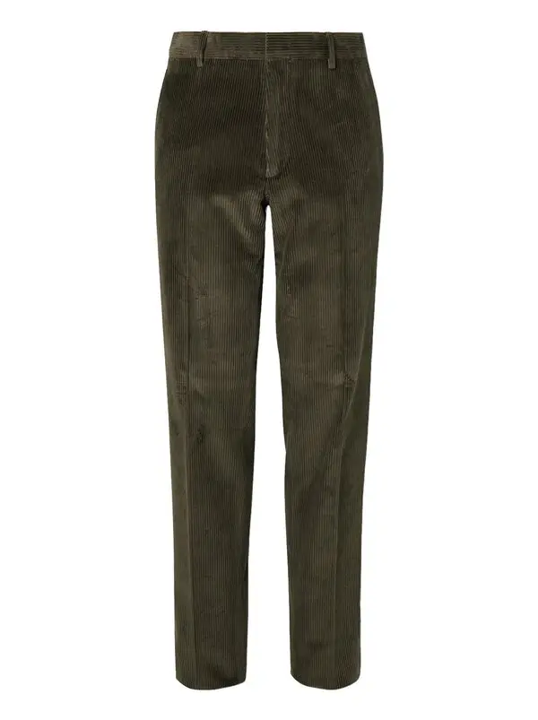 Loro Piana Jarno Straight-leg Cotton-corduroy Trousers - Green