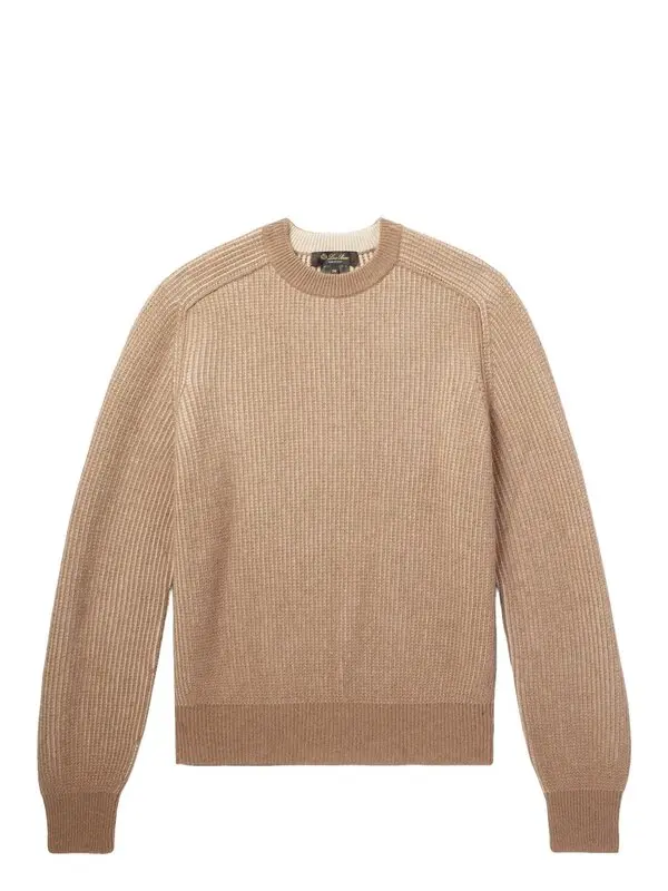Loro Piana Col D'olen Waffle-knit Camel Hair Sweater - Neutrals