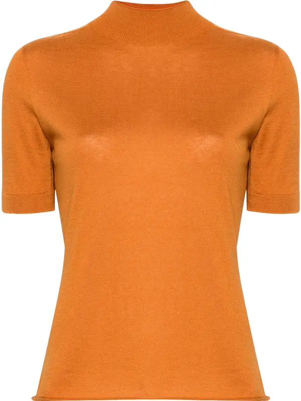 TWINSET Mock-neck Knitted Top - Orange