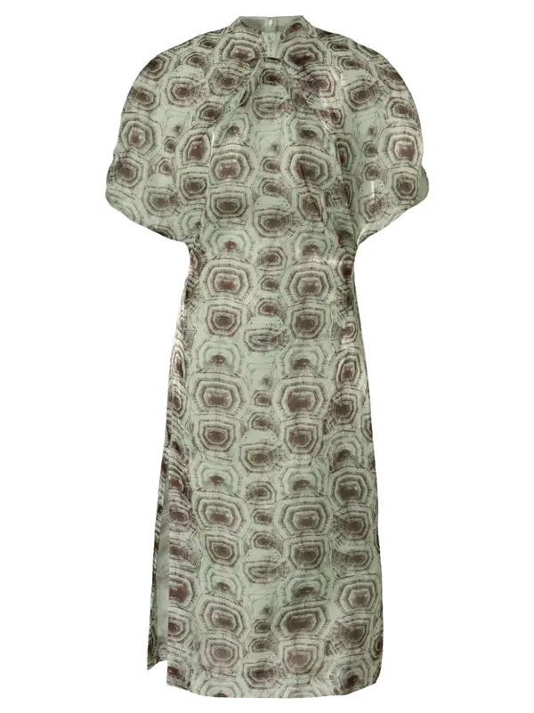 GENNY Printed Midi Dress - Green