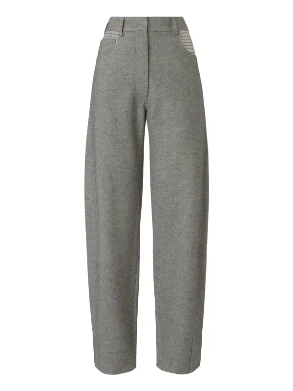 GENNY Mélange-effect Trousers - Grey