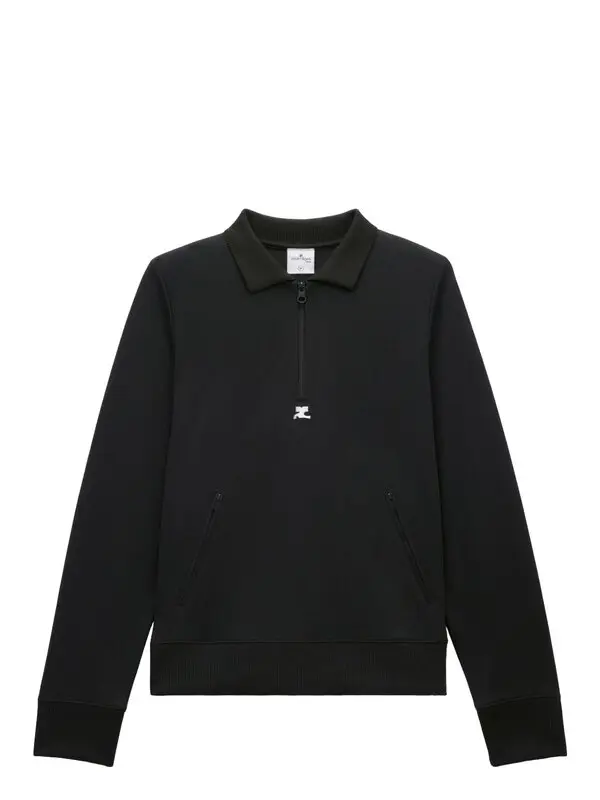 COURREGES Zipped Polo Shirt - Black