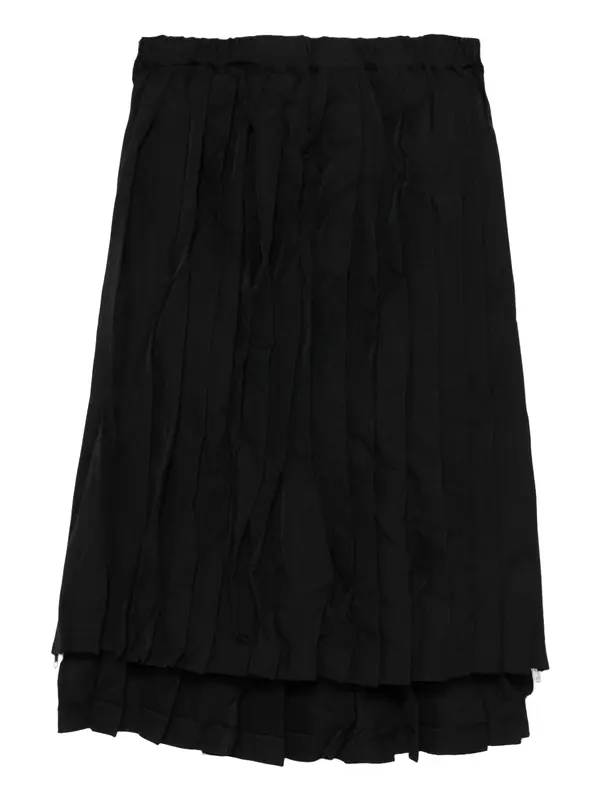 BLACK COMME DES GARÇONS Pleated Mid-length Skirt - Black