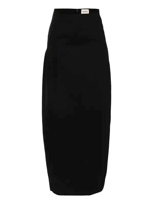 Khaite Lauson Straight Skirt - Black