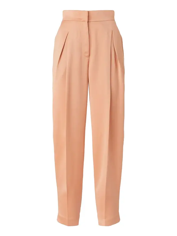 GENNY Pleated Tapered Trousers - Orange