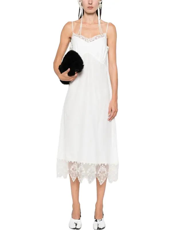 Simone Rocha Lace-trim Midi Dress - White