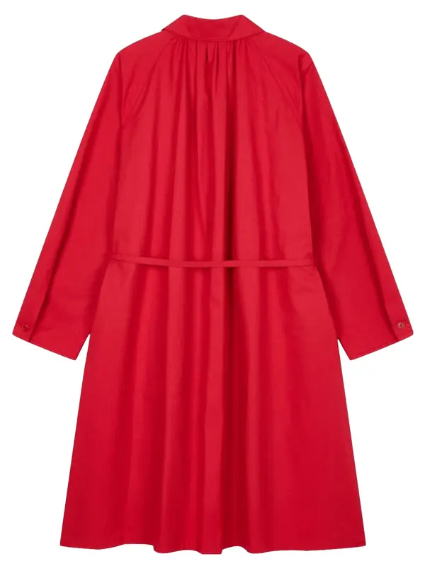 STUDIO TOMBOY Belted Cotton Shirt Dress - Red