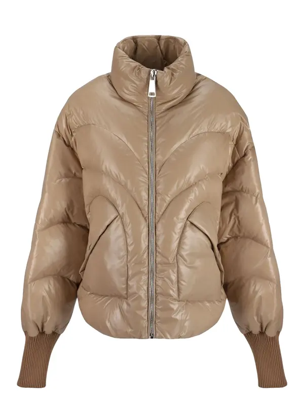 Khrisjoy Corazon Shiny Puffer Jacket - Neutrals