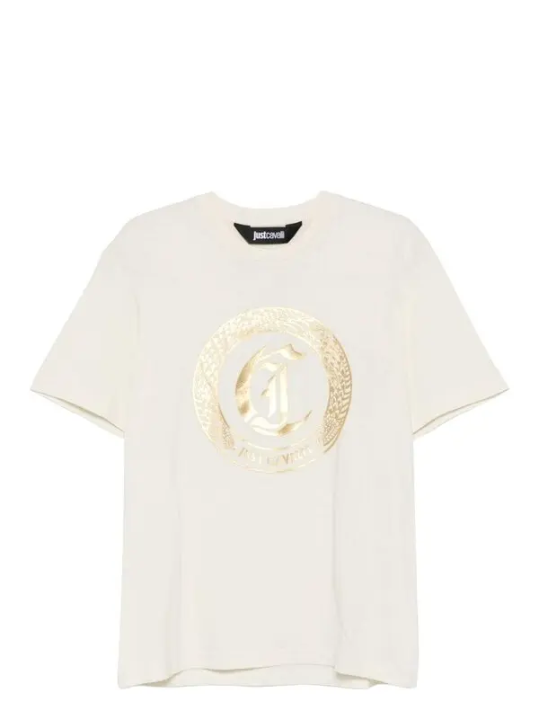 Just Cavalli Ghotic Logo-print T-shirt - Neutrals