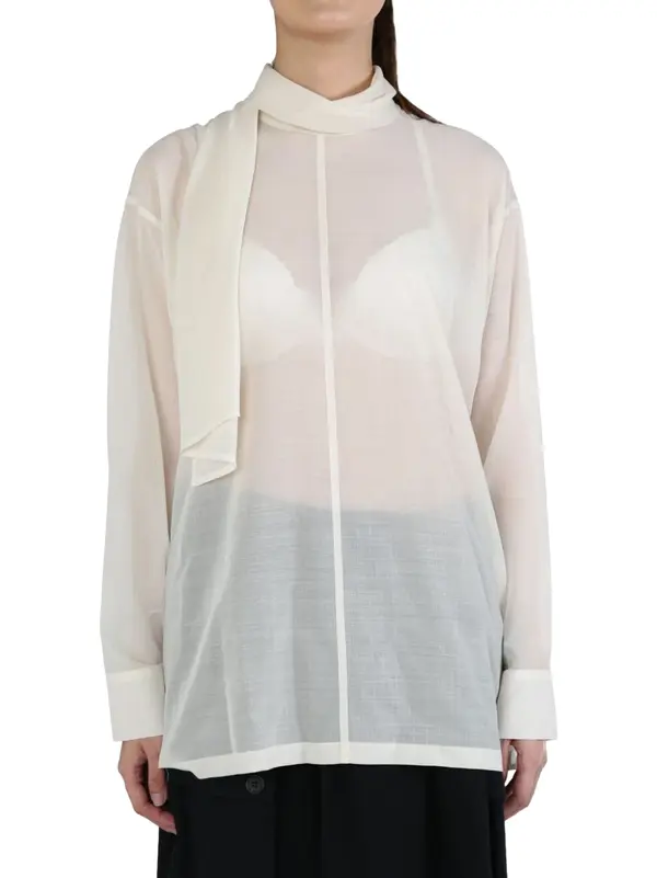 Issey Miyake Sheer Blouse - White