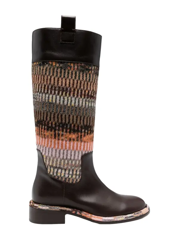 Missoni Striped Knee High Boots - Brown