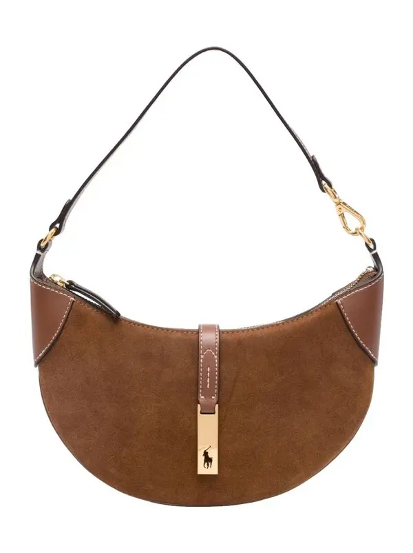 Polo Ralph Lauren Mini Polo Id Suede Shoulder Bag - Brown