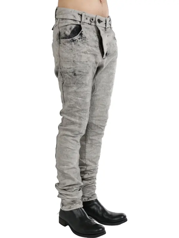 Boris Bidjan Saberi Drop-crotch Slim-cut Trousers - Grey