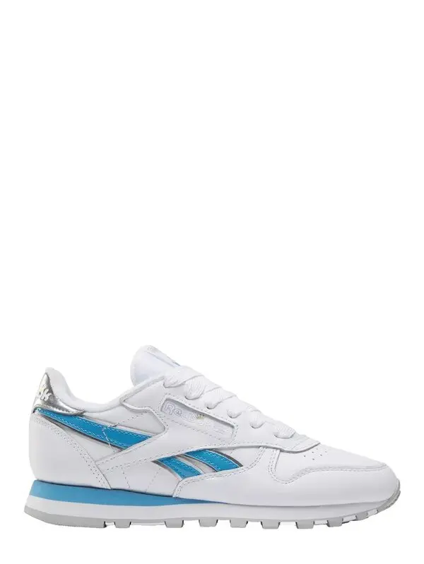 REEBOK Classic Leather Lace Up Sneakers - Silver/always Blue/white
