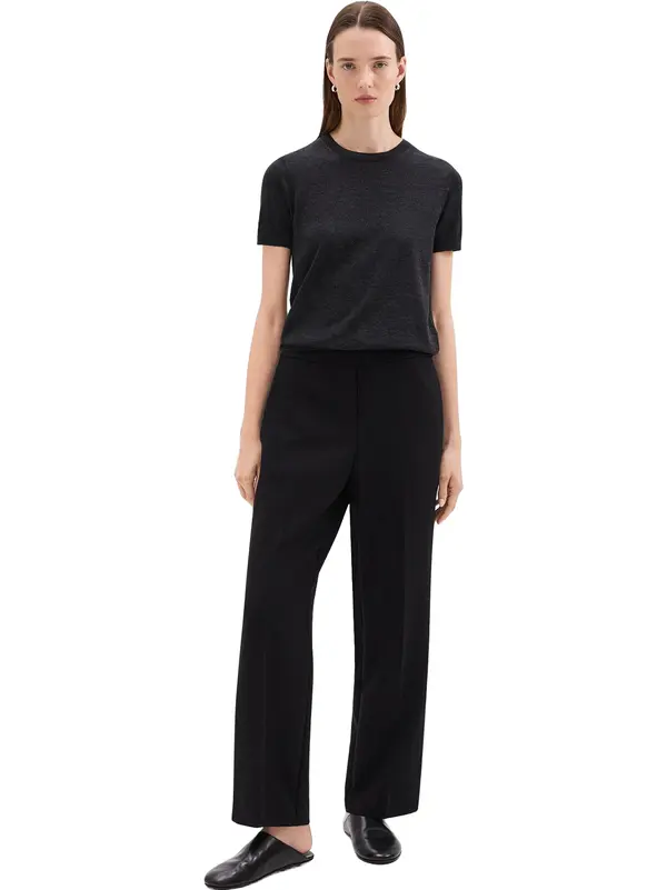 Theory Wide-leg Pull-on Pant - Black