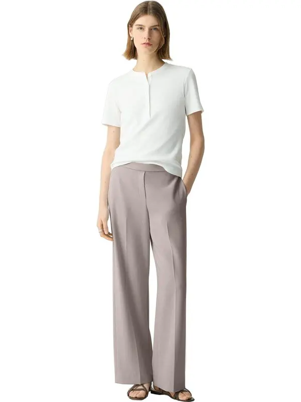 Theory Wide-leg Pull-on Pant - Stucco