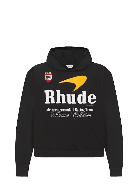 Rhude X Mclaren Logo Hoodie - Black