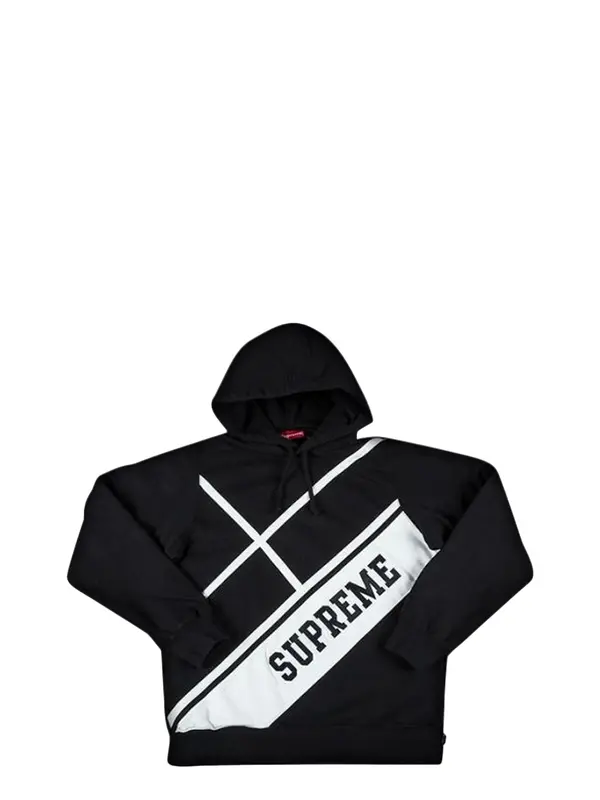 Supreme Diagonal Hooded Sweatshirt - Black
