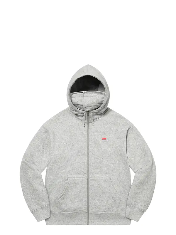 Supreme Small Box Facemask Zip Up Hooded Sweatshirt - Grey