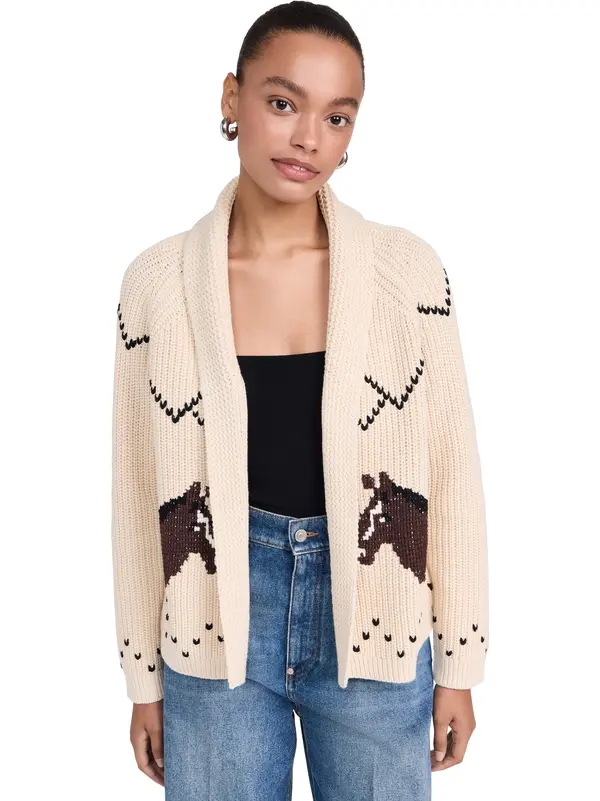The Great. The Horse Lodge Cardigan - Cream