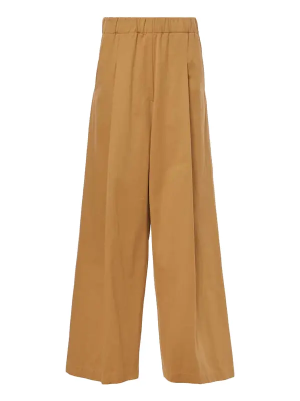 Dries Van Noten Cotton Wide-leg Trousers - Beige