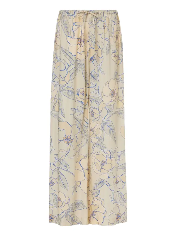 Dries Van Noten Floral Wide-leg Pants - Neutrals