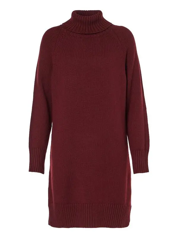 Max Mara Trudy Virgin Wool Turtleneck Minidress - Red