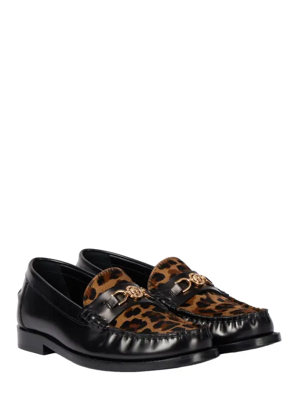 Versace Medusa '95 Leopard-print Loafers - Black