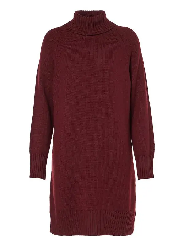 Max Mara Trudy Virgin Wool Turtleneck Minidress - Red