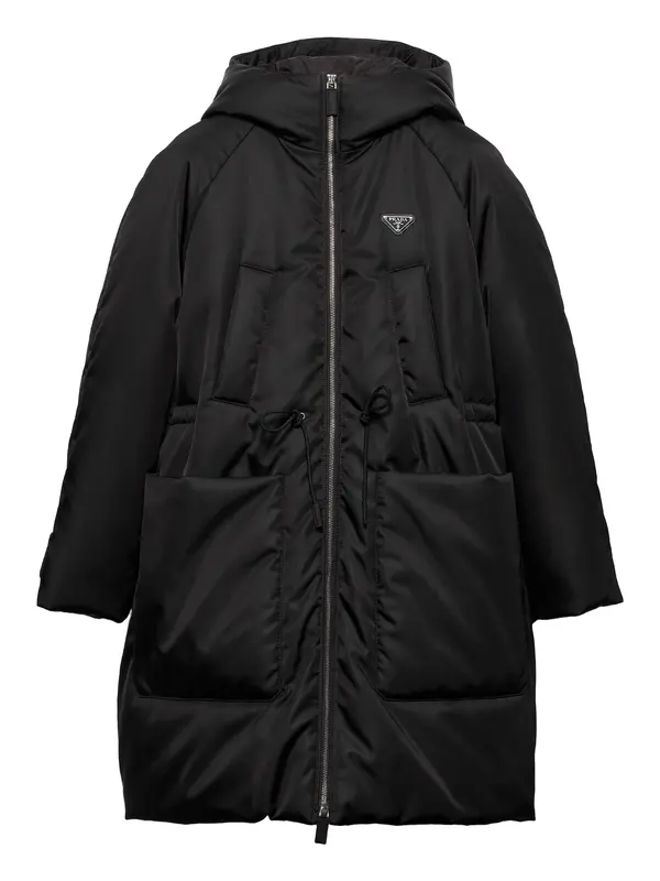 Prada Re-nylon Down Coat - Black