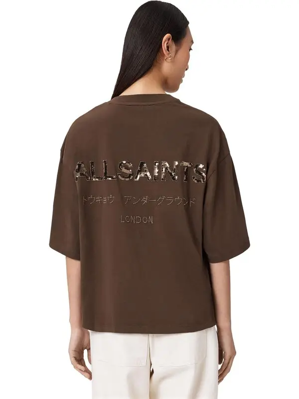 ALLSAINTS Amelie Oversized T-shirt - Brown