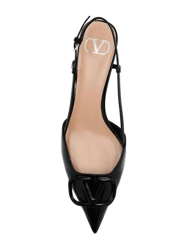 Valentino Garavani Vlogo Patent Kitten Slingback Pumps - Nero
