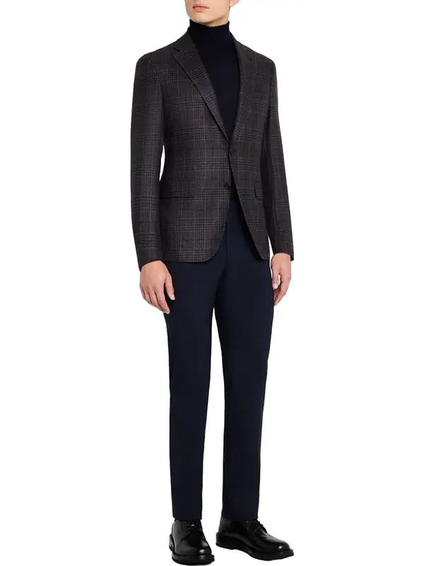 Canali Two-tone Check Sport Coat - Brown