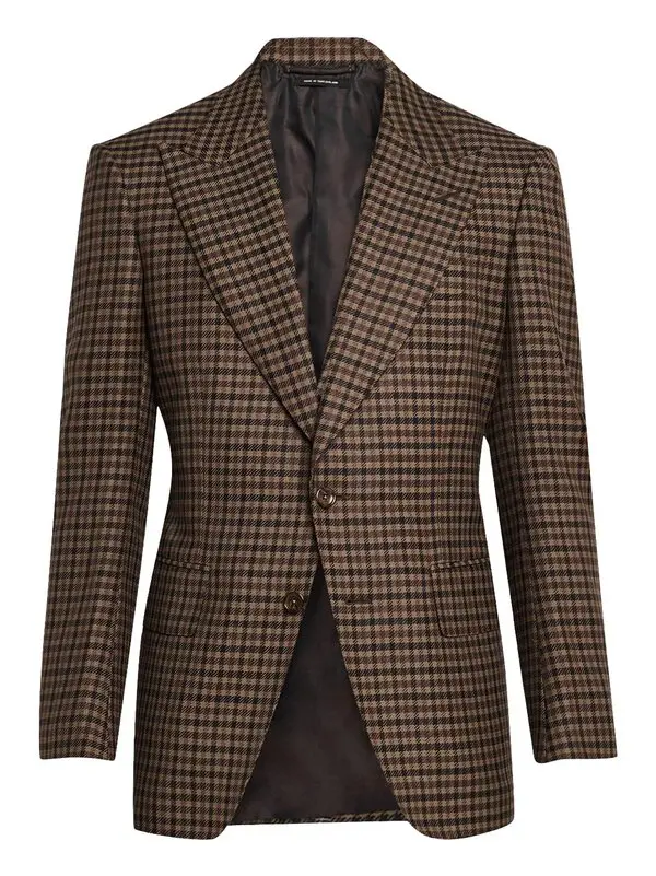 TOM FORD Atticus Tattersall Sport Coat - Brown