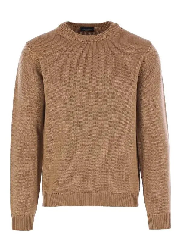 ROBERTO COLLINA Merino Wool Knit Sweater - Brown