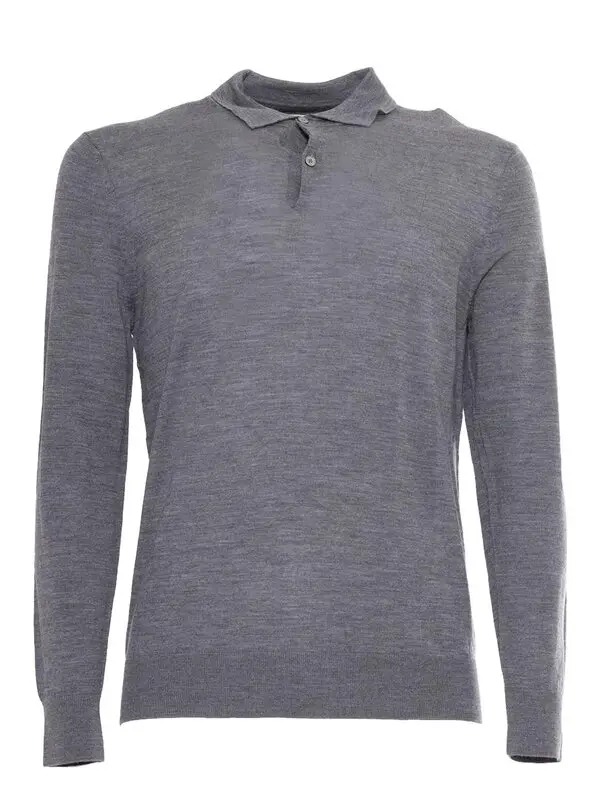 BALLANTYNE Girocoll Polo Neck Pullover - Gray