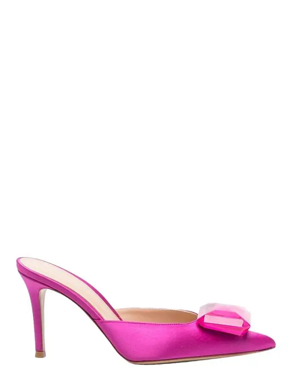 GIANVITO ROSSI Satin Slingback Pumps - Purple