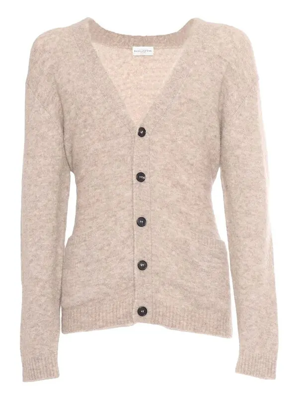 BALLANTYNE V Neck Cardigan - Brown