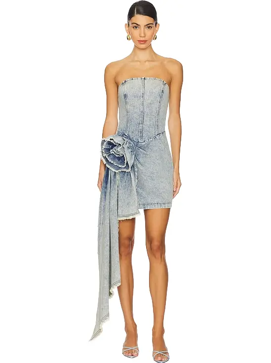 ELLIATT Giselle Denim Mini Dress - Light Blue