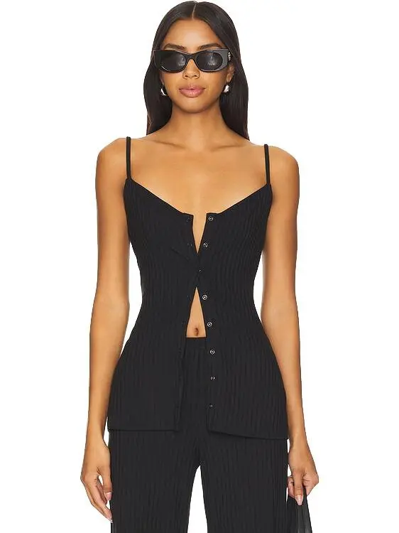 LOVERS AND FRIENDS Kinsley Ribbed Knit Top - Black