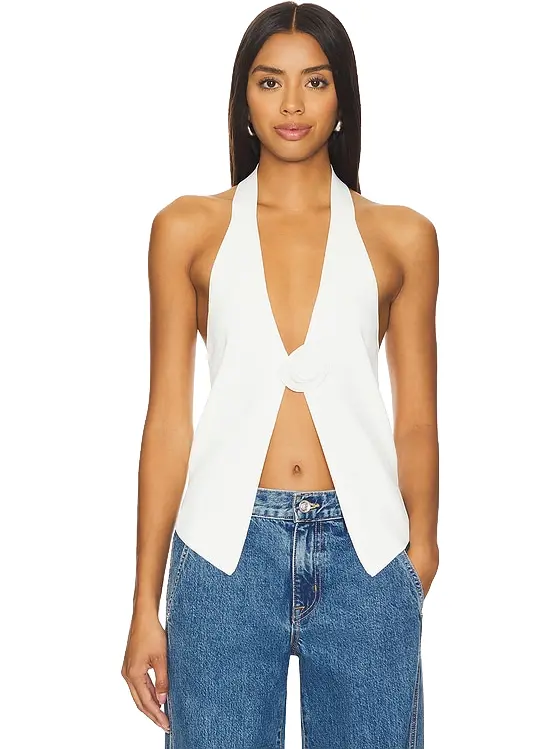 MORE TO COME Dixie Halter Top - White
