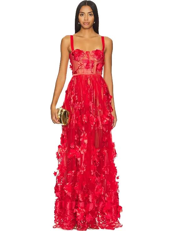 BRONX AND BRONCO Anastasia Maxi Dress - Red