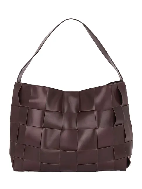 ST. AGNI Woven Large Tote - Chocolate