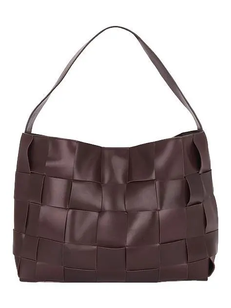 ST. AGNI Woven Large Tote - Chocolate