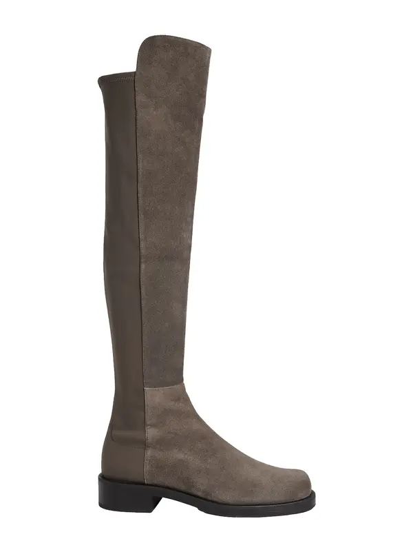STUART WEITZMAN Microstretch And Suede Over-the-knee Boots - Taupe