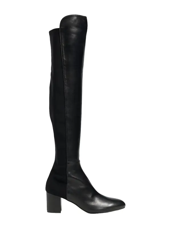 STUART WEITZMAN Microstretch Leather Over-the-knee Boots - Black
