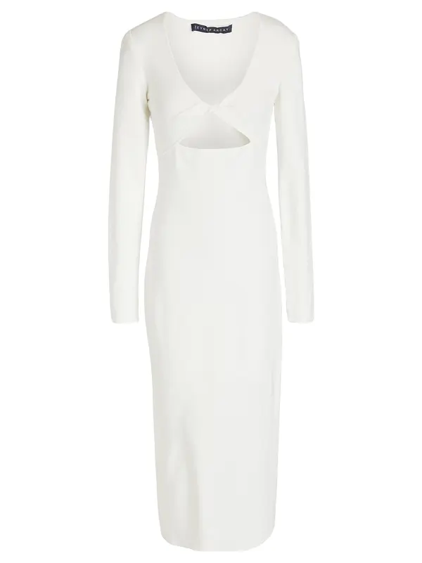 Zeynep Arçay Twisted Cutout Midi Dress - Off-white