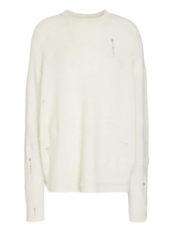 Autumn Cashmere Distressed Sweater - Ivory